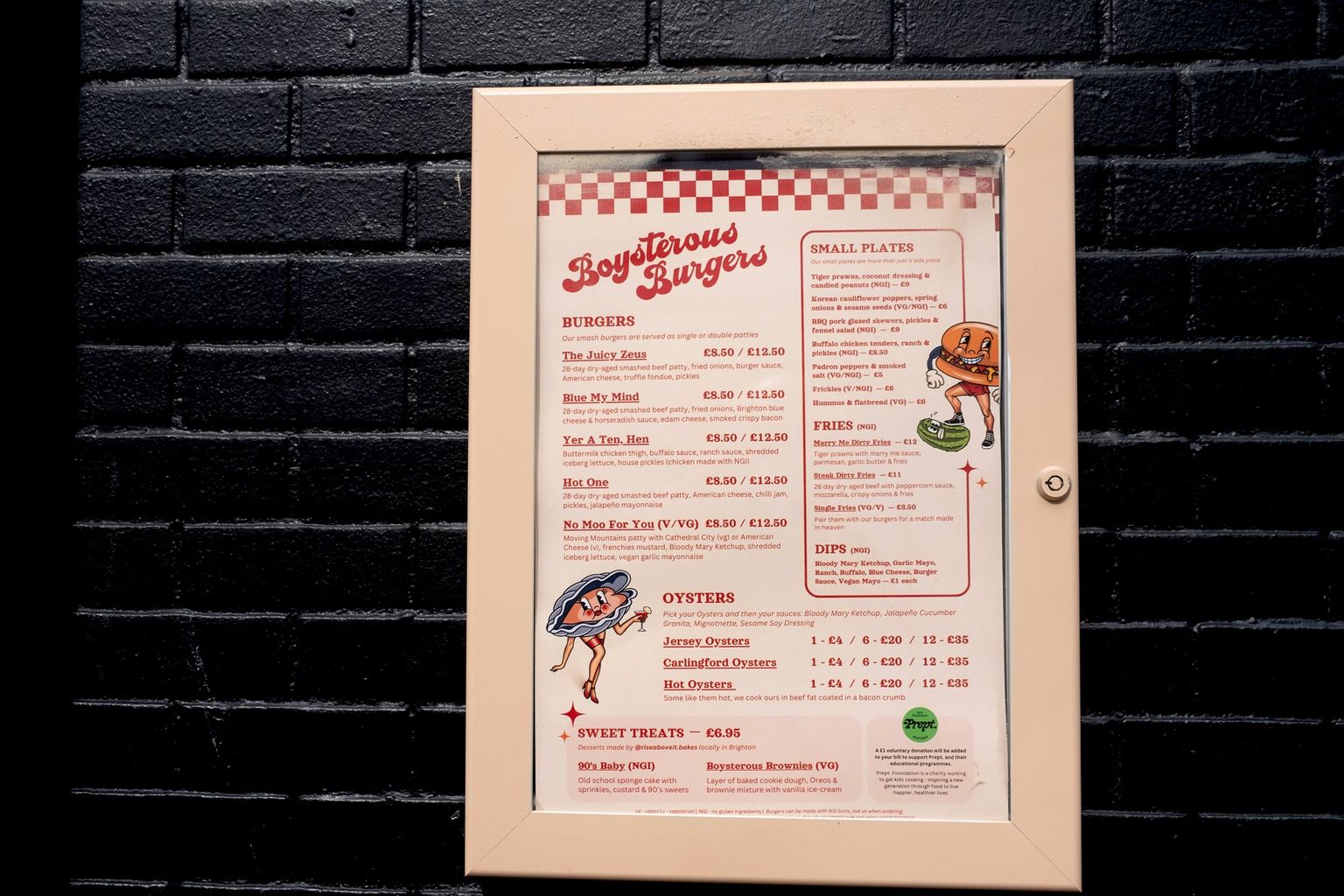 Boysterous Burgers & Oysters | Fountain Head Pub in Brighton